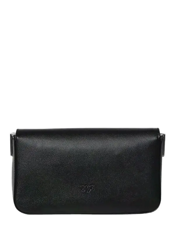 Pinko Love Birds Leather Shoulder Bag - Black