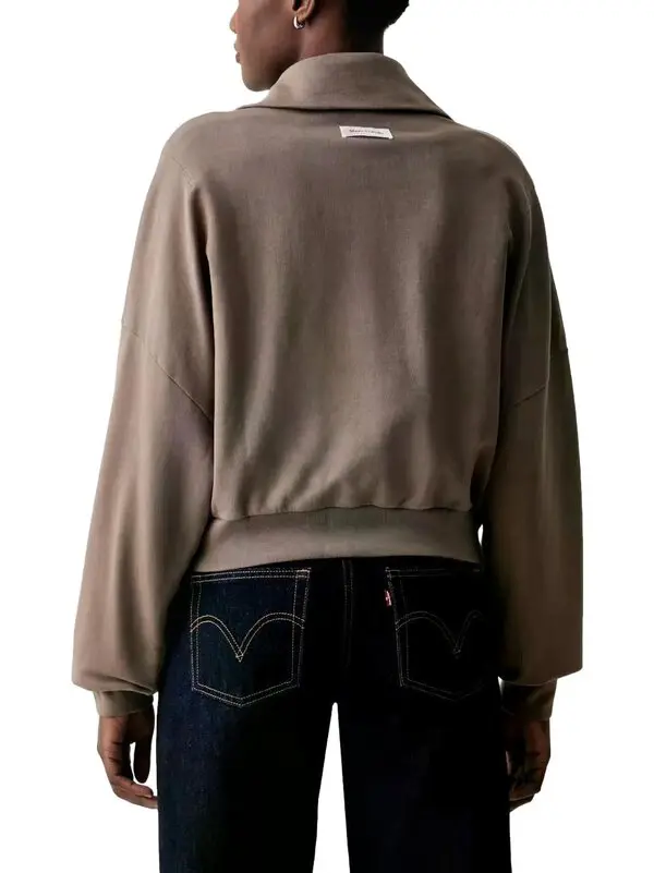 Marc O'polo Logo-embroidered Zip-up Hoodie - Brown