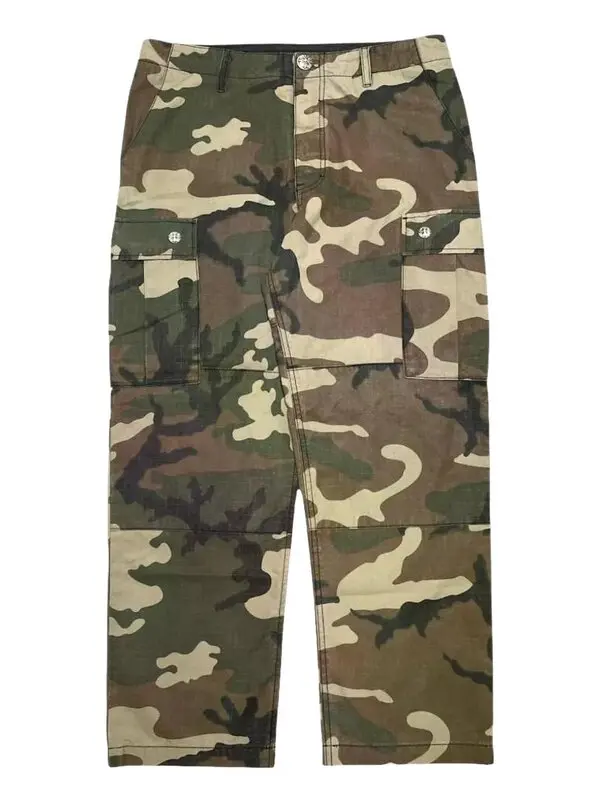 Chrome Hearts Camouflage Leather Patch Cargo Trousers - Green