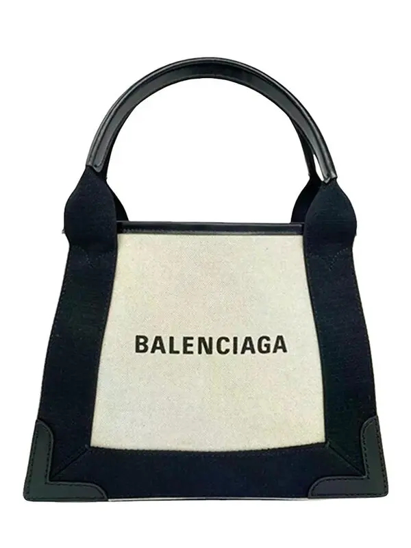 Balenciaga Canvas Navy Cabas Xs Satchel - Brown