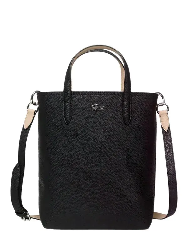 Lacoste Anna Grained-texture Tote Bag - Black