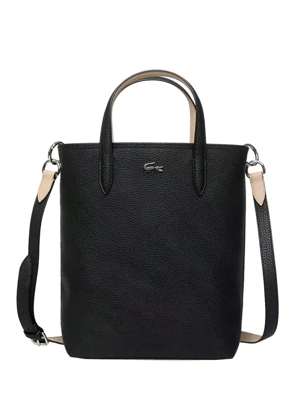 Lacoste Anna Grained-texture Tote Bag - Black