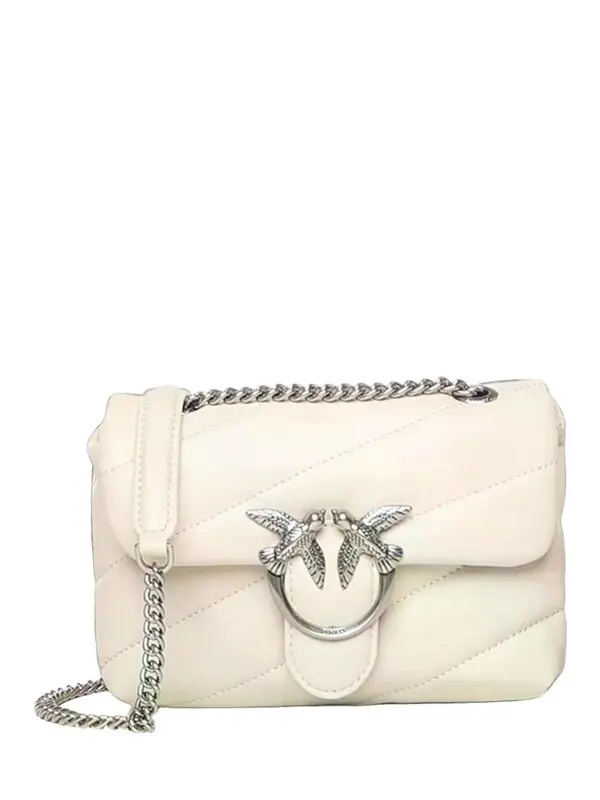 Pinko Quilted Love Bag Shoulder Bag - Neutrals