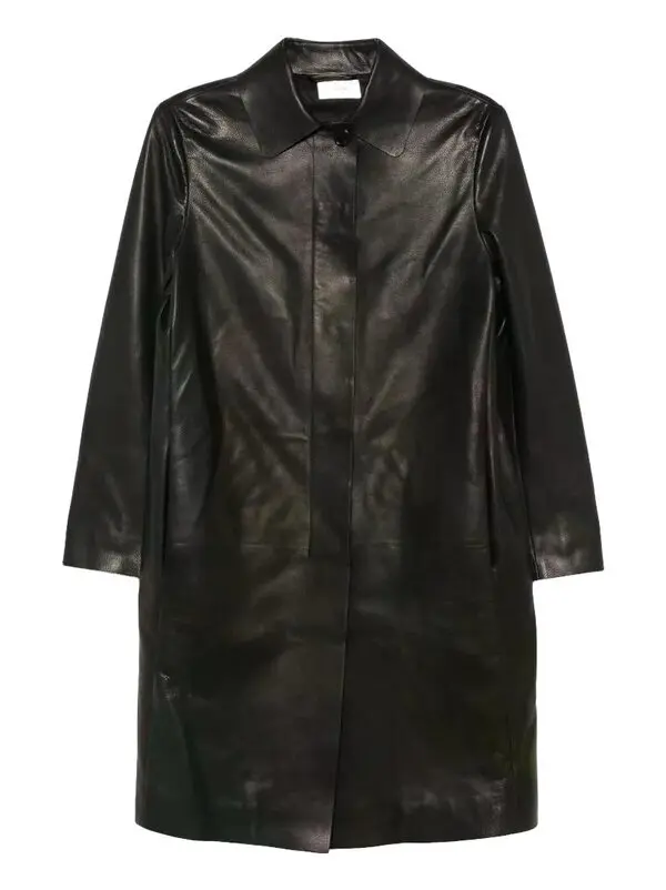 THE ROW Cintia Leather Coat - Black