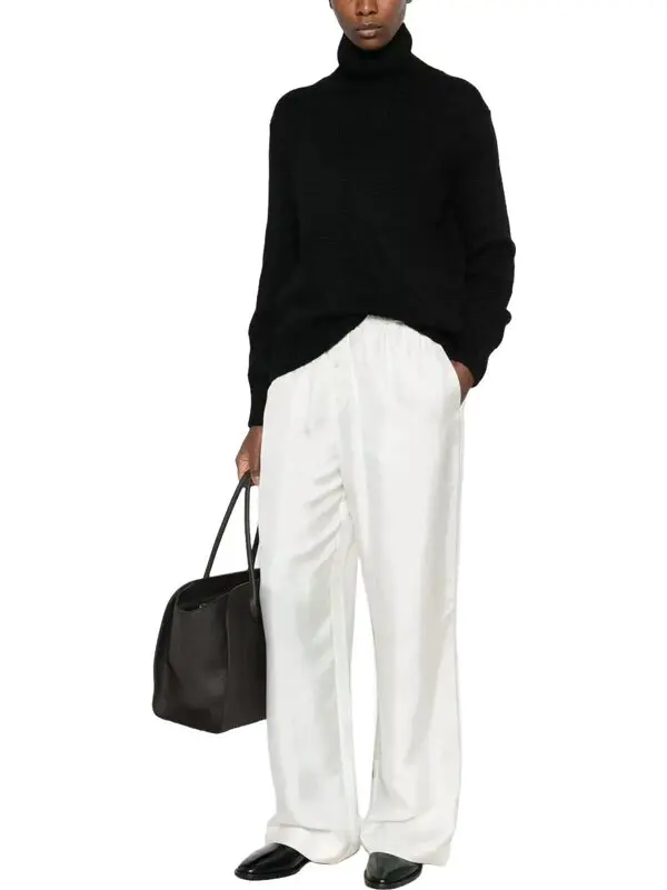 THE ROW Ribbed Knit Roll-neck Sweater - Black