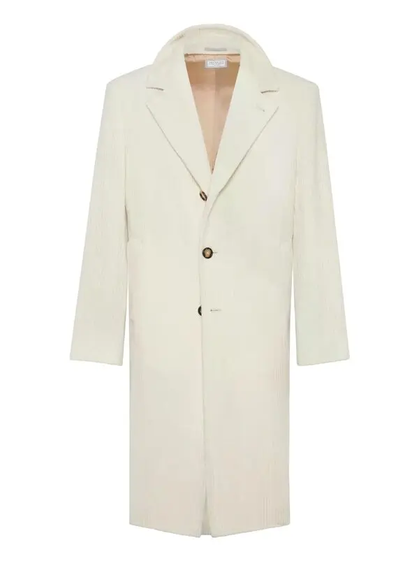 Brunello Cucinelli Long Ribbed Cashmere Coat - Neutrals
