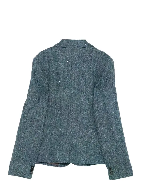 Eleventy Embellished Pinstripe Jacket - Blue