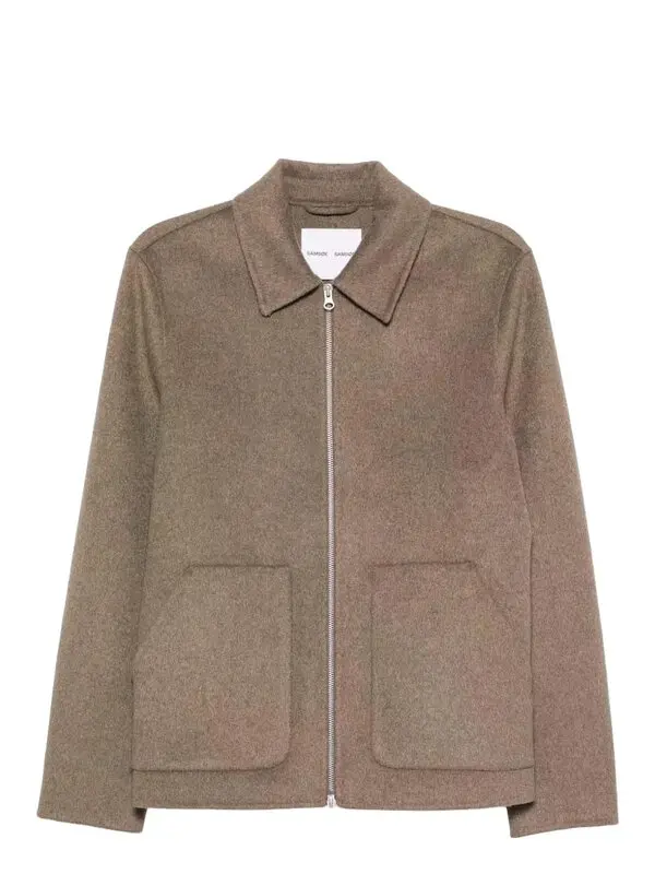 Samsøe Samsøe Melange Zip Up Jacket - Brown