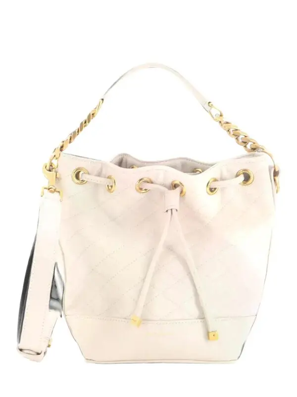 Saint Laurent Emmanuelle Quilted Leather Small Bucket Bag - White