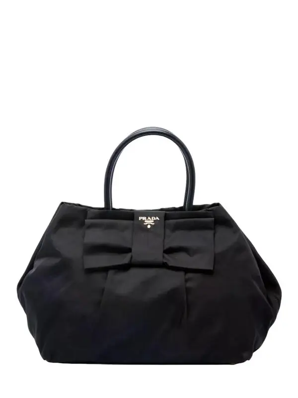 Prada Tessuto Fiocco Bow Handbag - Black