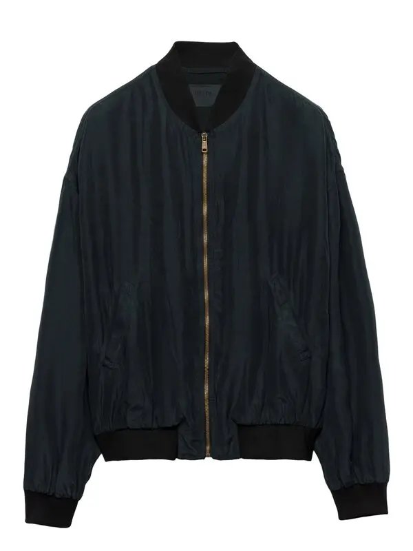 Prada Silk Bomber Jacket - Black