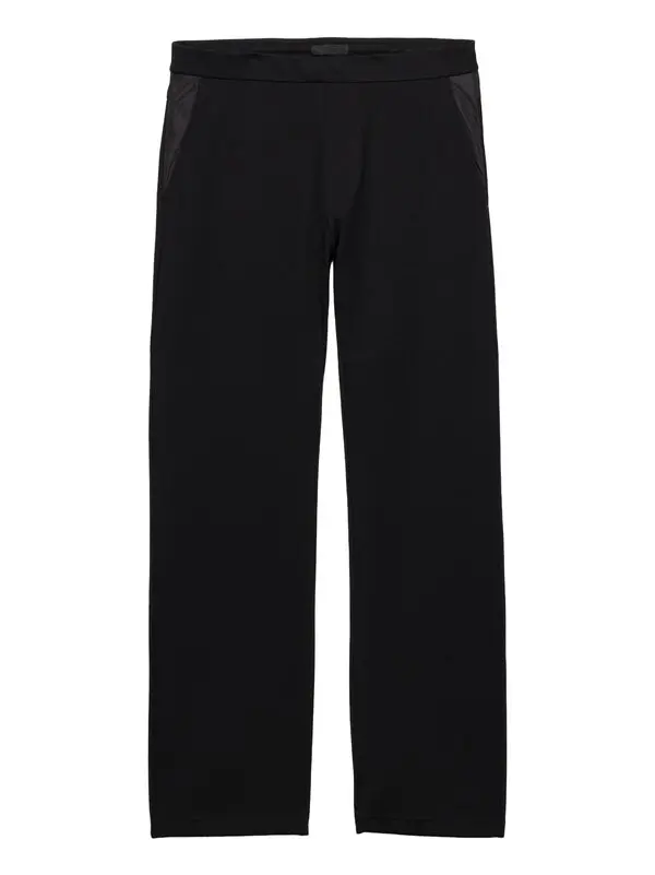 Prada Fleece Pants With Re-nylon Details - Black
