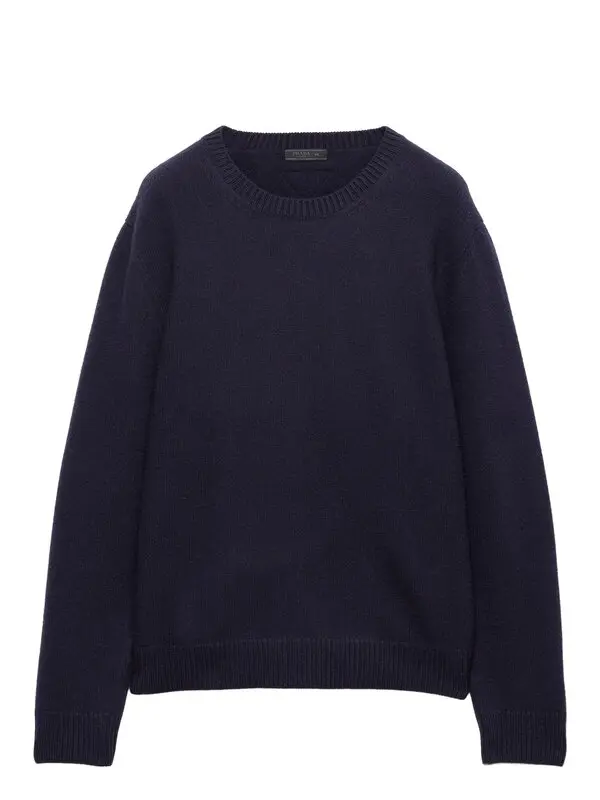 Prada Wool Crew Neck Sweater - Navy