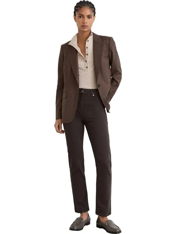 REISS Isabel Slim-leg Mid-rise Jeans - Grape