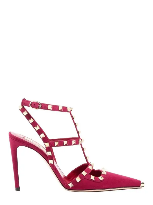 Valentino Garavani Rockstud Suede T-strap Slingback Pumps - Emerald