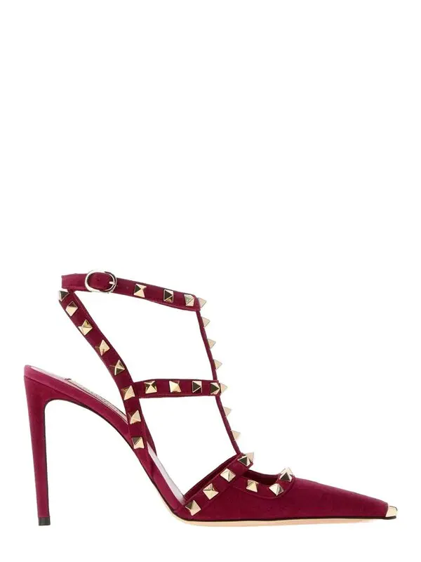 Valentino Garavani Rockstud Suede T-strap Slingback Pumps - Fuchsia