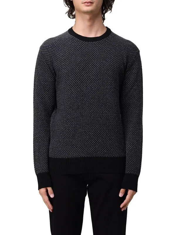BROOKSFIELD Patterned Pure Virgin Wool Crewneck Sweater - Fa01