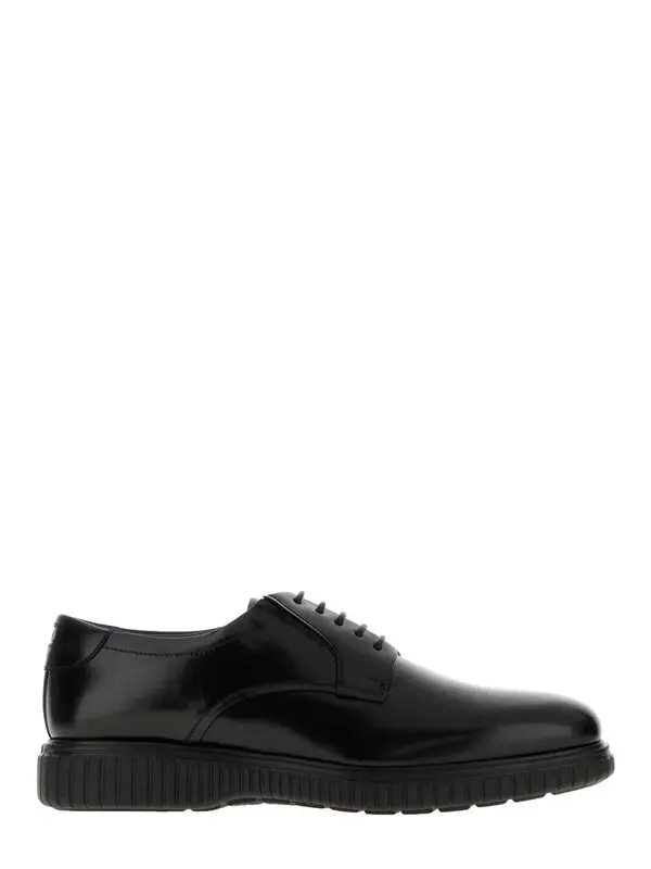 FERRAGAMO Leather Derby Shoes - Black