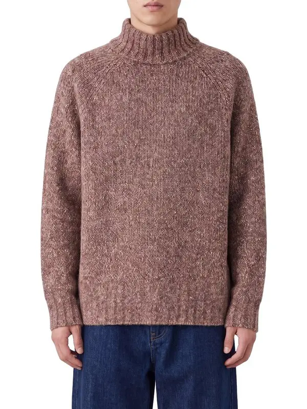 Brunello Cucinelli Slim Fit Cashmere And Silk Turtleneck Sweater - Brown