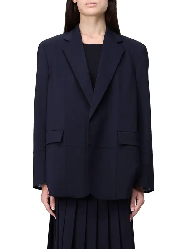 N° 21 Relaxed Fit Single-breasted Wool Blend Blazer With Padded Shoulders - Blue