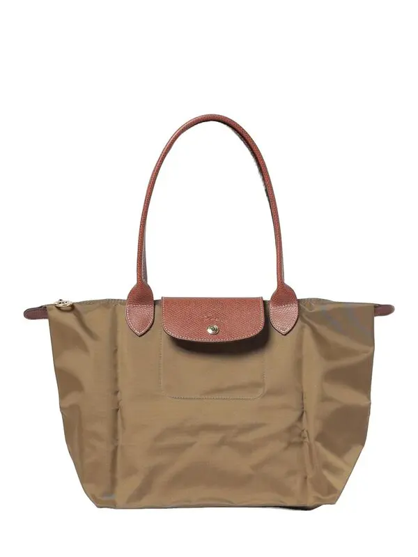 Longchamp Le Pliage Original Shoulder Bag In Recycled Nylon With Leather Handles - Olive