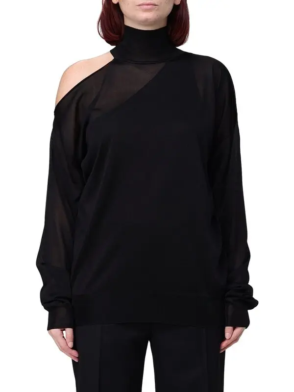 Fendi Cut-out Shoulder Turtleneck Sweater - Black