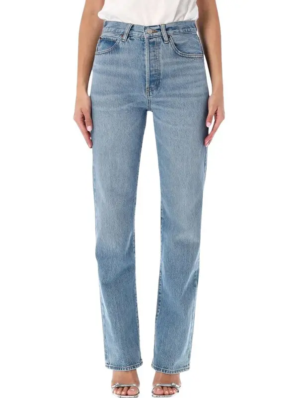 FRAME The Vertical High-waisted Straight Jeans - Denim