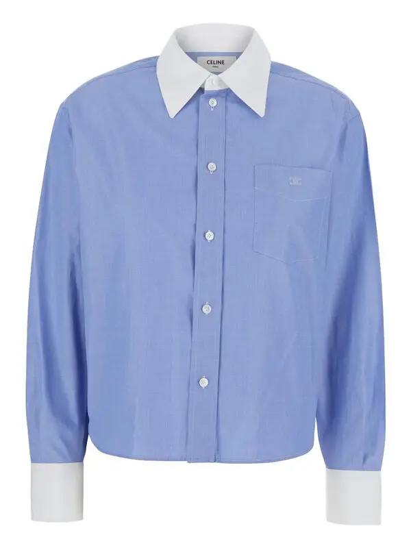 Celine Button-up Shirt With Classic Collar - Gnawed Blue