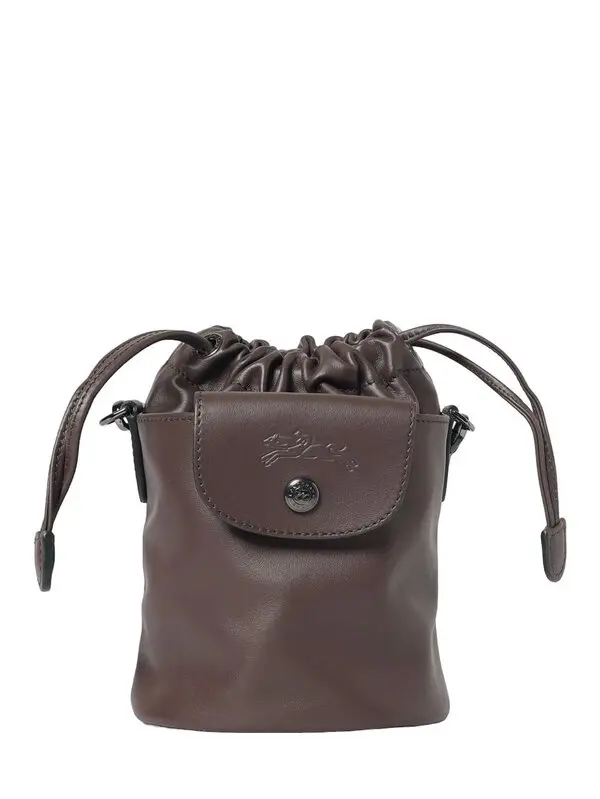 Longchamp Le Pliage Xtra Mini Bucket Bag In Cowhide Leather - Brown