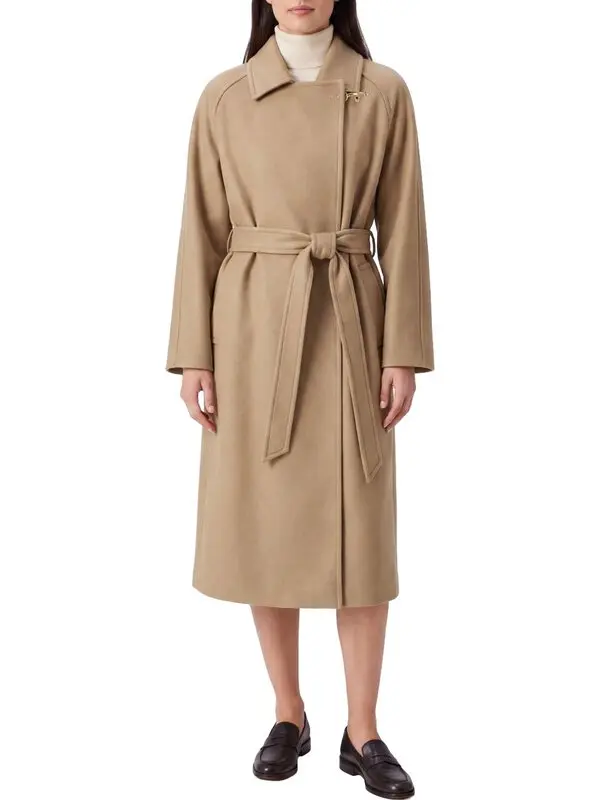 FAY Long Double-breasted Wool And Cashmere Coat With Belt And Toggles - Rope