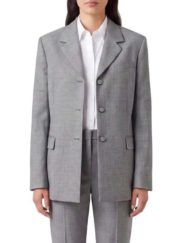 Magda Butrym Single-breasted Three-button Wool Blazer - Grey