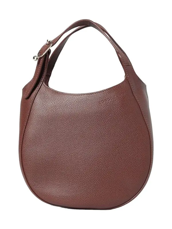 Longchamp Le Foulonné Toile Mini Grained Leather Tote Bag With Removable Strap - Brown