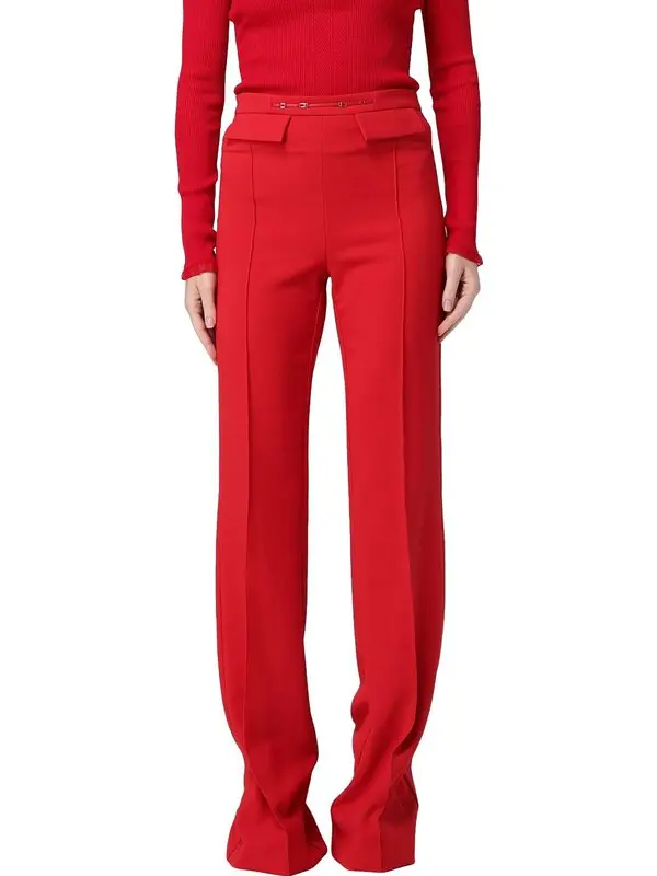 Elisabetta Franchi High-waisted Skinny Stretch-crêpe Trousers - Red