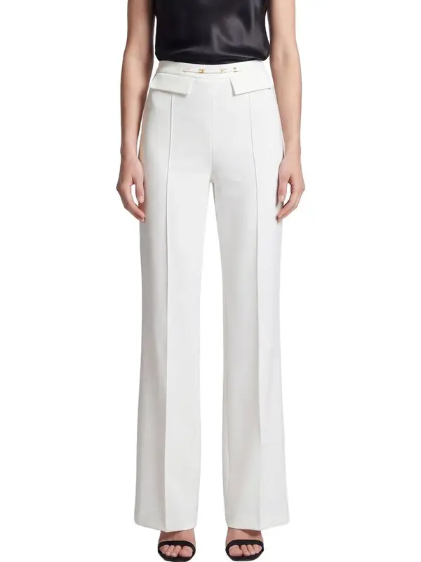 Elisabetta Franchi High-waisted Skinny Stretch-crêpe Trousers - White