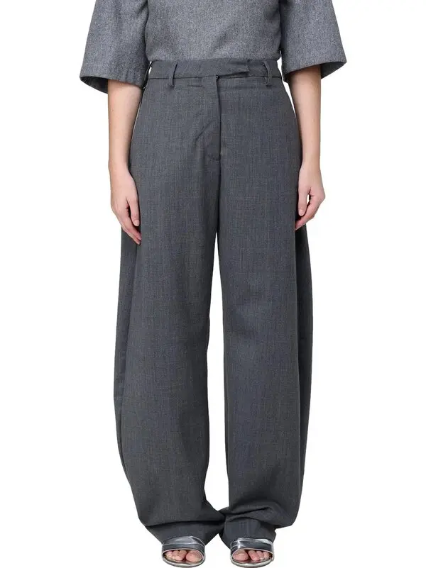 THELATEST High-waisted Virgin Wool Blend Wide-leg Trousers - Grey