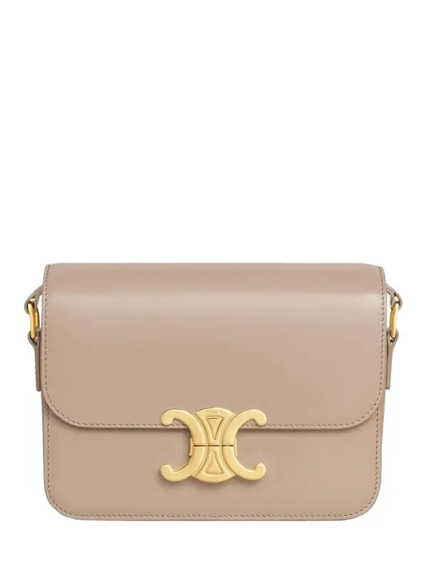 Celine Mini Bag With Gold Tone Clasp - Beige