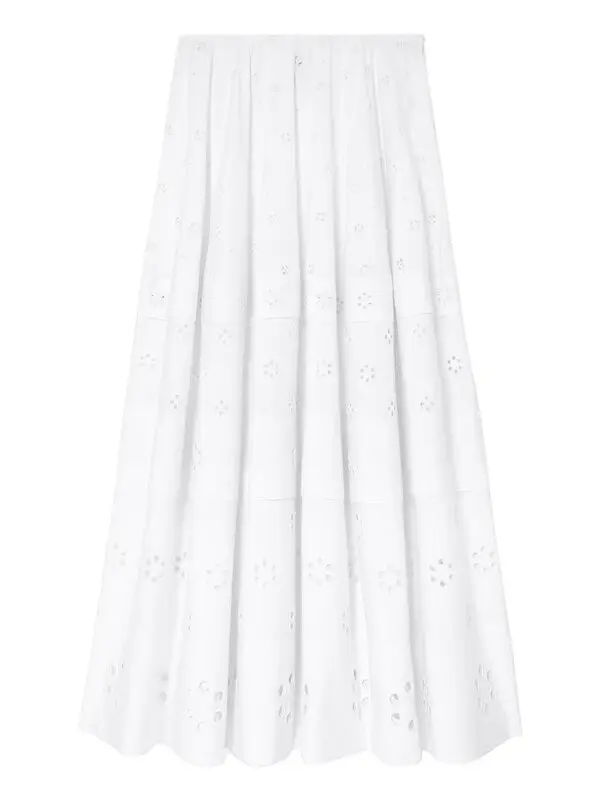 Celine Broderie Anglaise Maxi Skirt - White