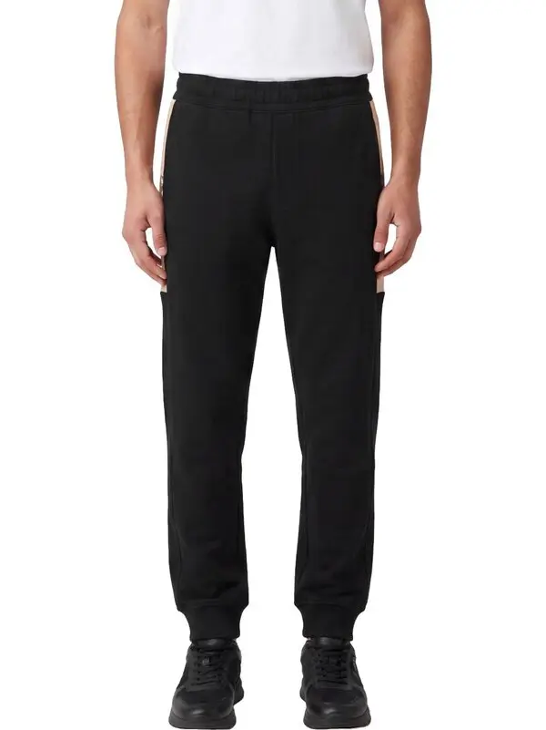 Burberry Slim Fit Stretch-cotton Jogging Pants With Side Bands - Black
