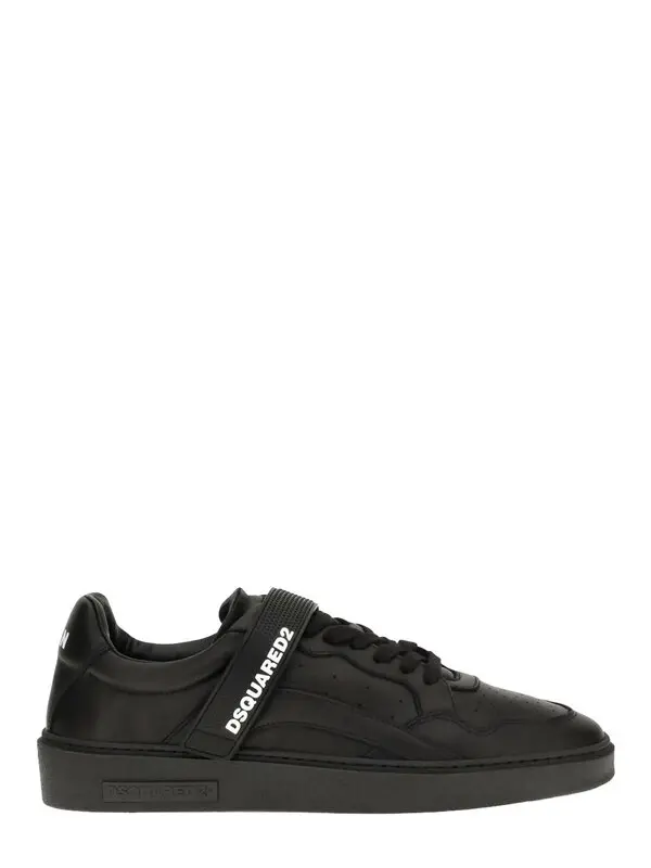 Dsquared2 Leather Trainers With Logo Detail - Black