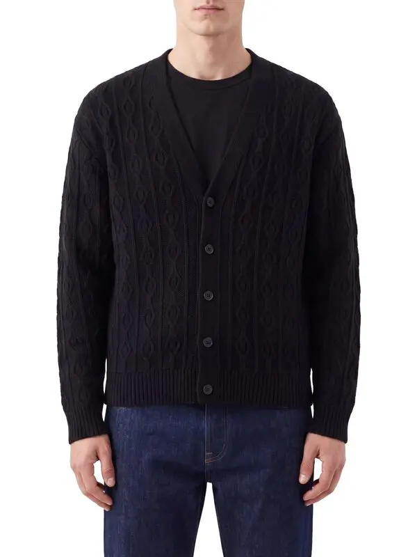 THE ROW Pure Cashmere V-neck Cardigan - Black