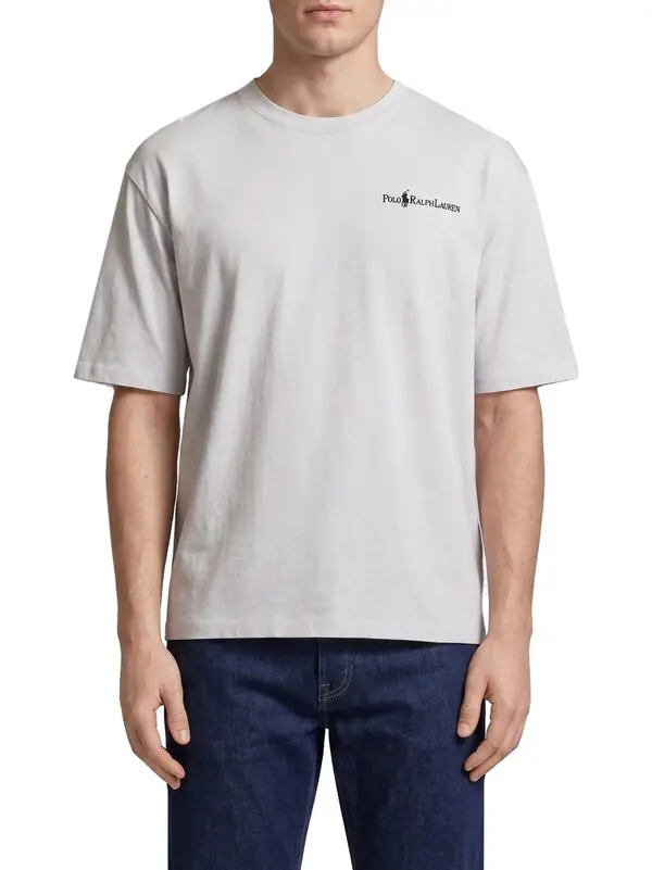 Polo Ralph Lauren Crewneck Cotton T-shirt With Contrast Logo - Grey