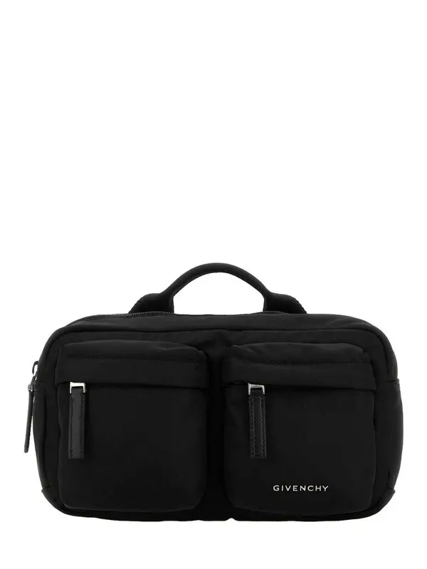 Givenchy Nylon Belt Bag With Dual Front Pockets - Black