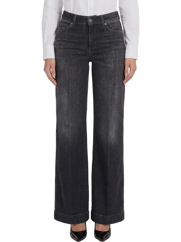 Liu Jo High-waisted Flared Stretch Denim Jeans - Black