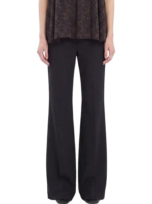 ROTATE BY BIRGER CHRISTENSEN High-waisted Flared Pants In Recycled Technical Fabric - Black