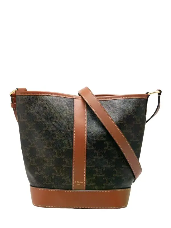 Celine Small Triomphe Coated Canvas Bucket Bag - Brown