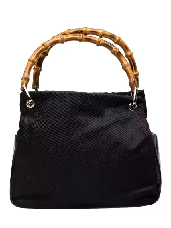 Gucci Nylon Bamboo Handbag - Black