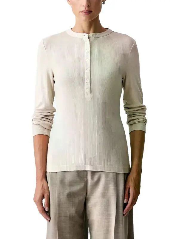 Marc O'polo Ribbed Knit Long-sleeve T-shirt - Neutrals