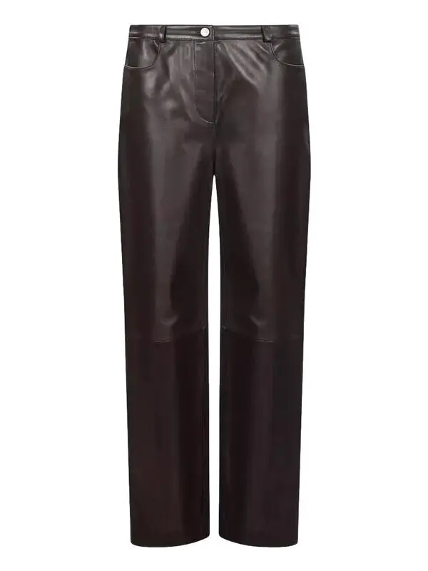 Loulou De Saison Dark Leather Trousers - Brown