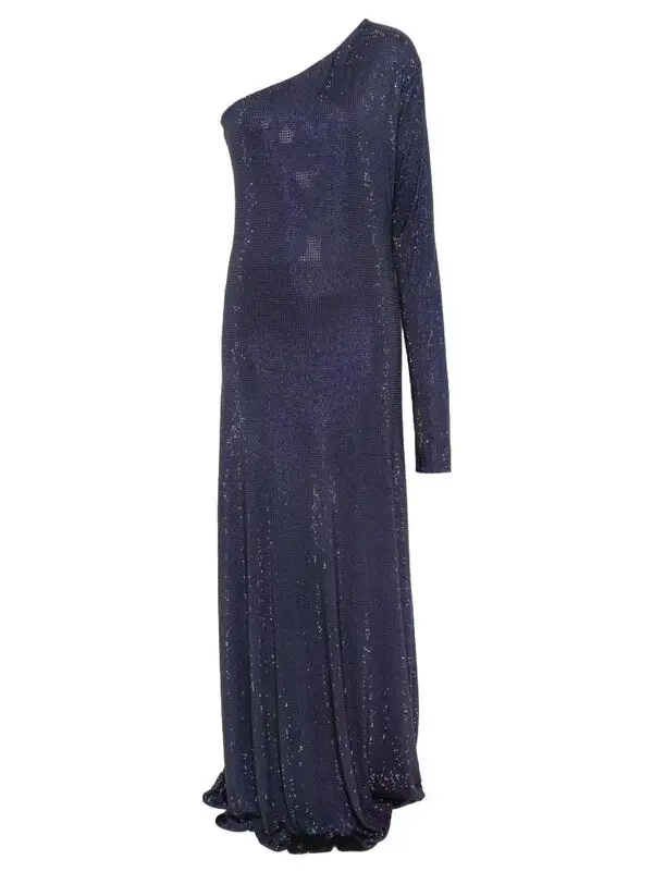 DUNESI Gabriella One-shoulder Embellished Maxi Dress - Blue
