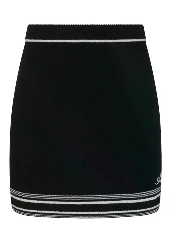 Amiri Script Knit Mini Skirt - Black